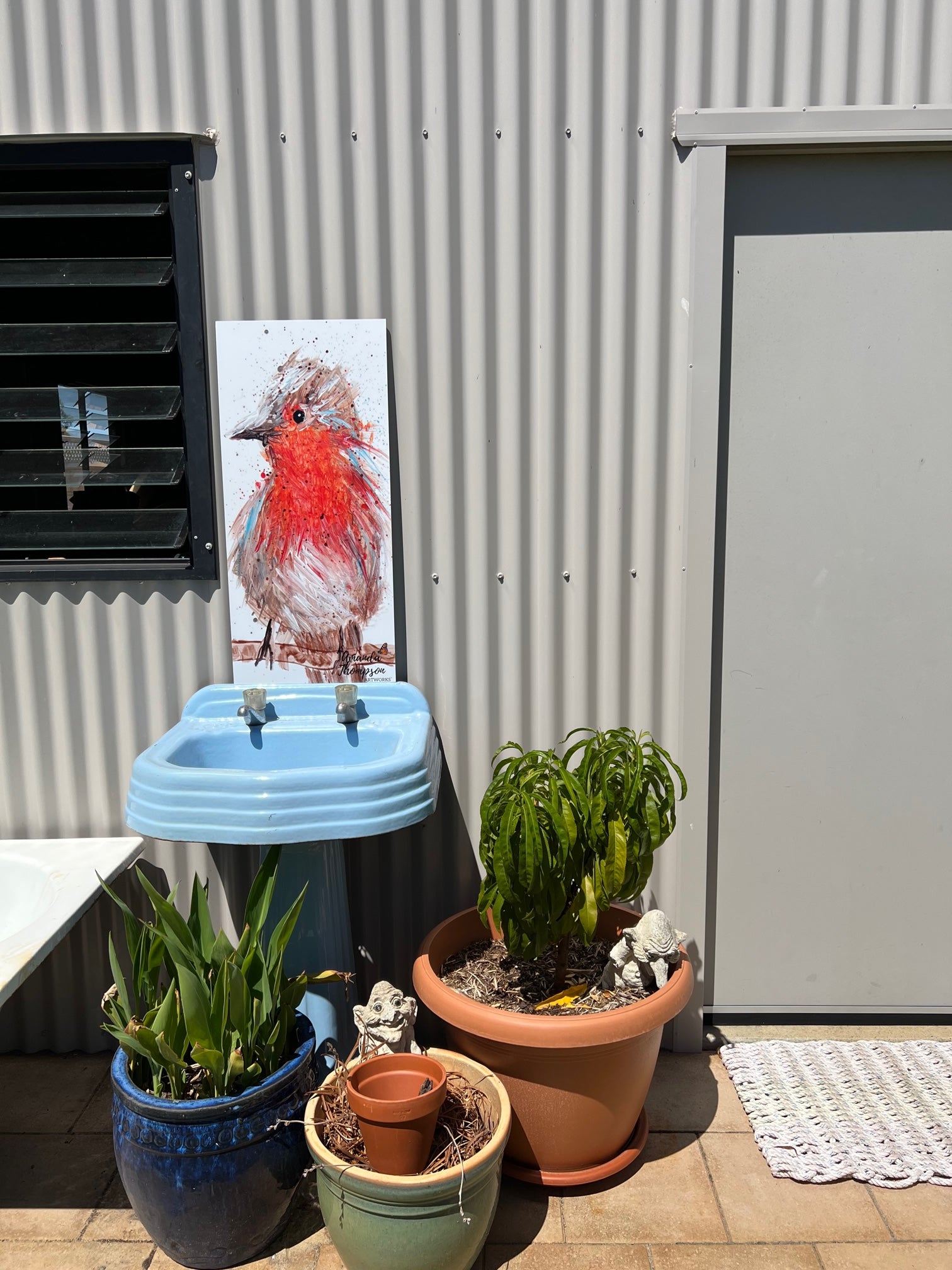 Purple daisy wheelie bin sticker