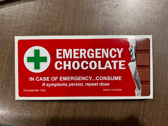 'Emergency' chocolate bar – Grove Wesley Design Art