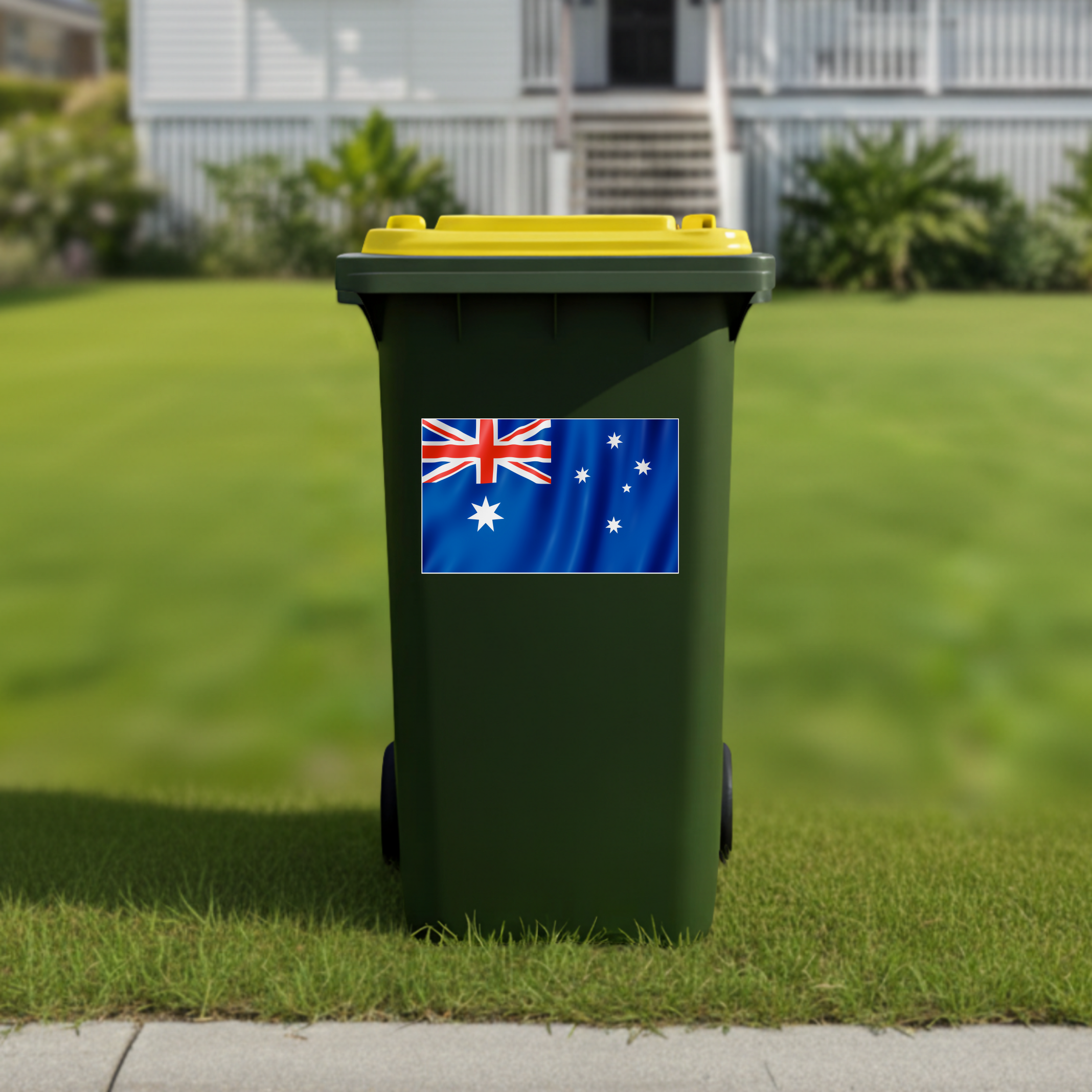 Australian flying flag horizontal wheelie bin sticker – Grove Wesley ...