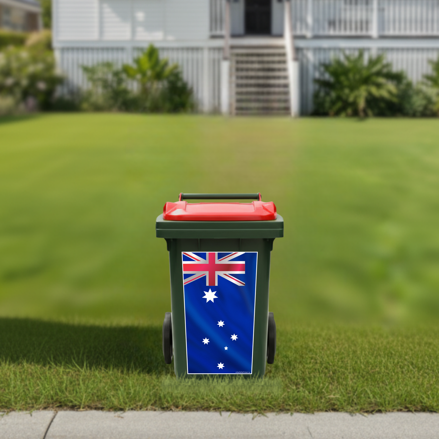 Australiana flag wheelie bin sticker – Grove Wesley Design Art