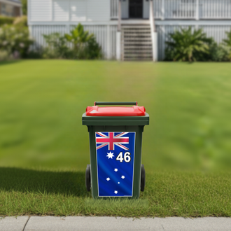 Australiana flag wheelie bin sticker – Grove Wesley Design Art