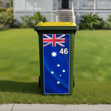 Australiana flag wheelie bin sticker – Grove Wesley Design Art