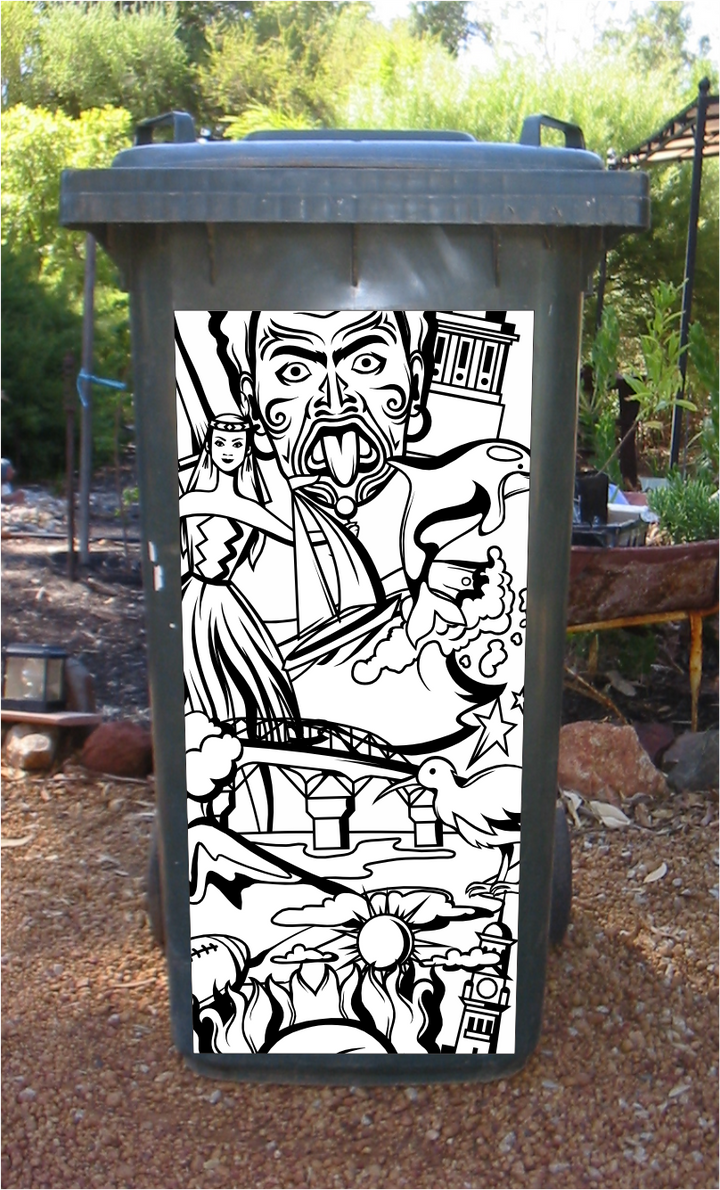 Around the WORLD wheelie bin stickers – Grove Wesley Design Art