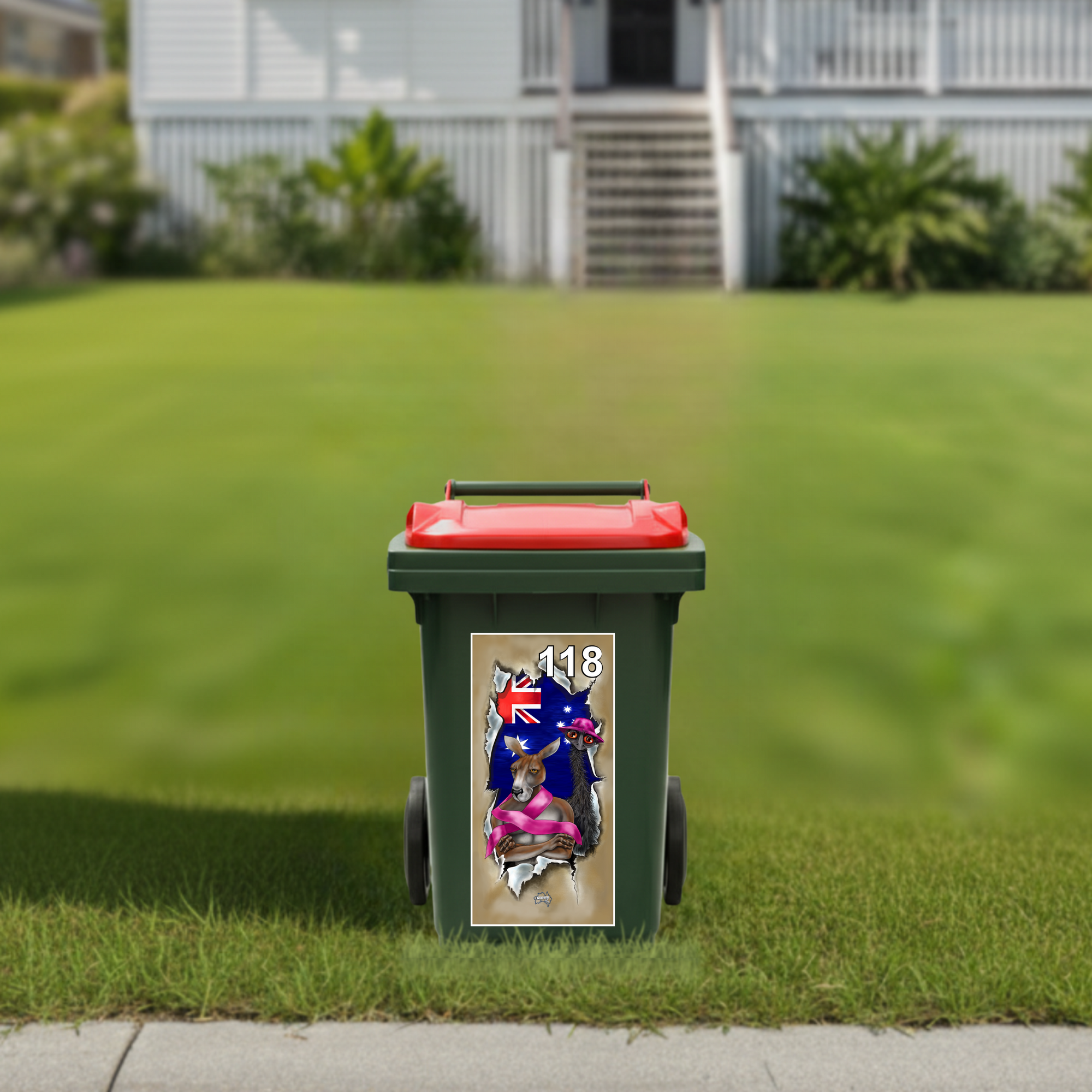 Never give up wheelie bin sticker – Grove Wesley Design Art
