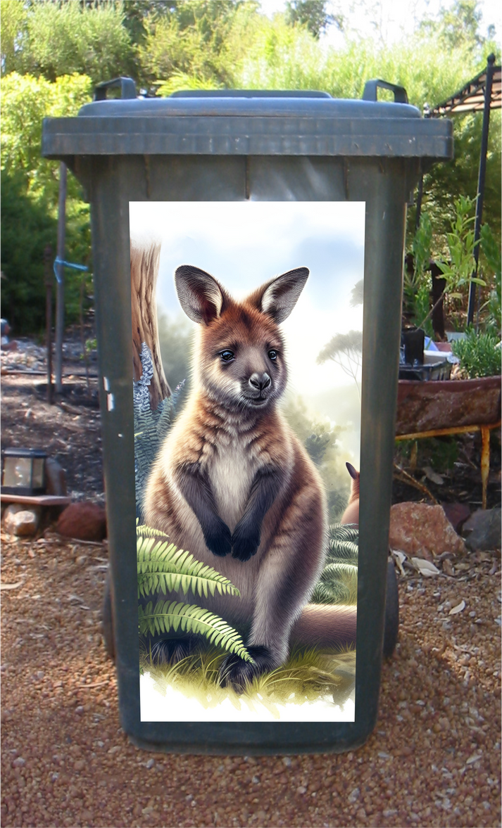 Wallaby wheelie bin sticker – Grove Wesley Design Art